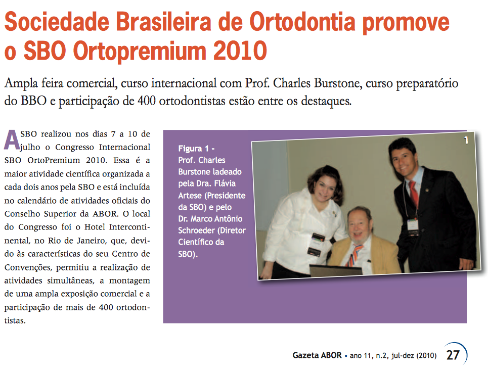 Dental Press – Charles Burstone (1928-2015) deixa um legado imenso